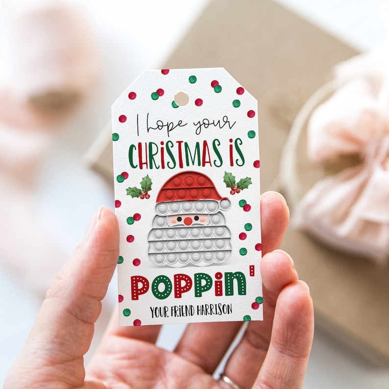 Christmas Pop It Gift Tag Template Printable Poppin' - Etsy