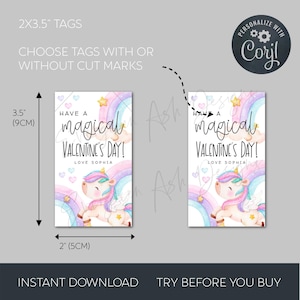 Unicorn Valentine's Day Gift Tag Template, Printable Have A Magical ...