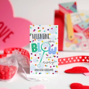 Valentine's Day Bubbles Gift Tag Template, Printable You Blow Me Away ...