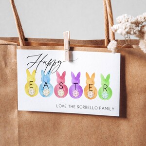 Happy Easter Gift Tag Template, Printable Bunnies Easter Basket Favor ...