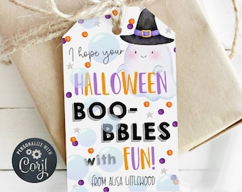 Halloween Bubbles Tag Halloween Boo-bbles Kids Halloween Favor - Etsy