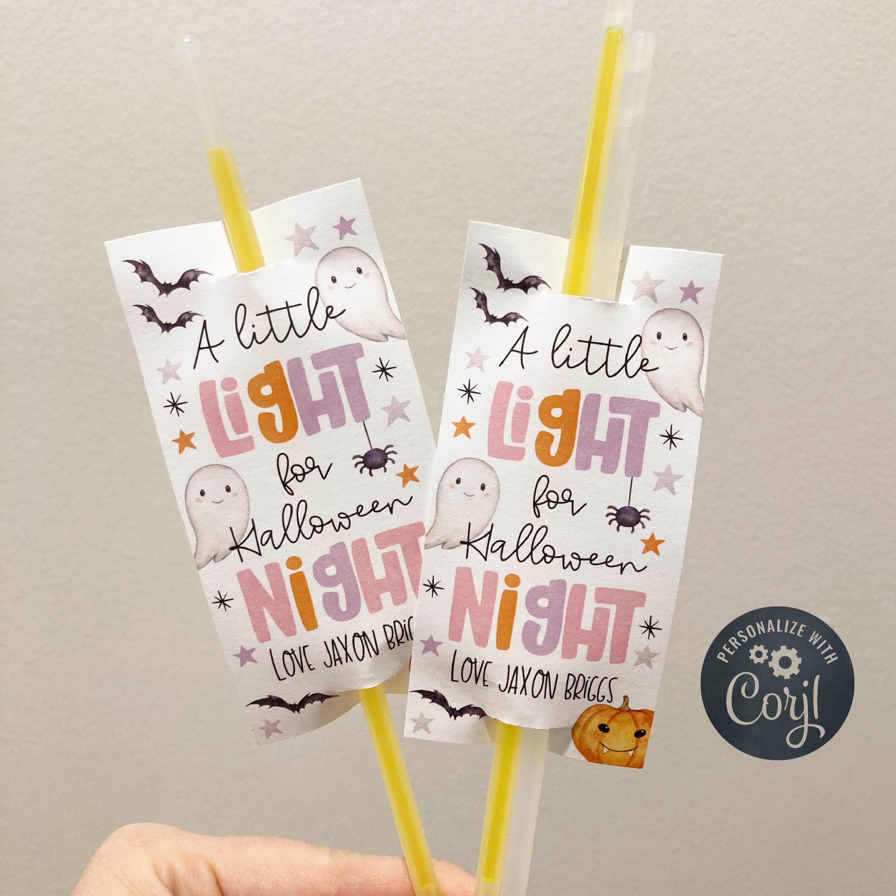 Printable Halloween Glow Stick Gift Tag Template, A Little Light for ...