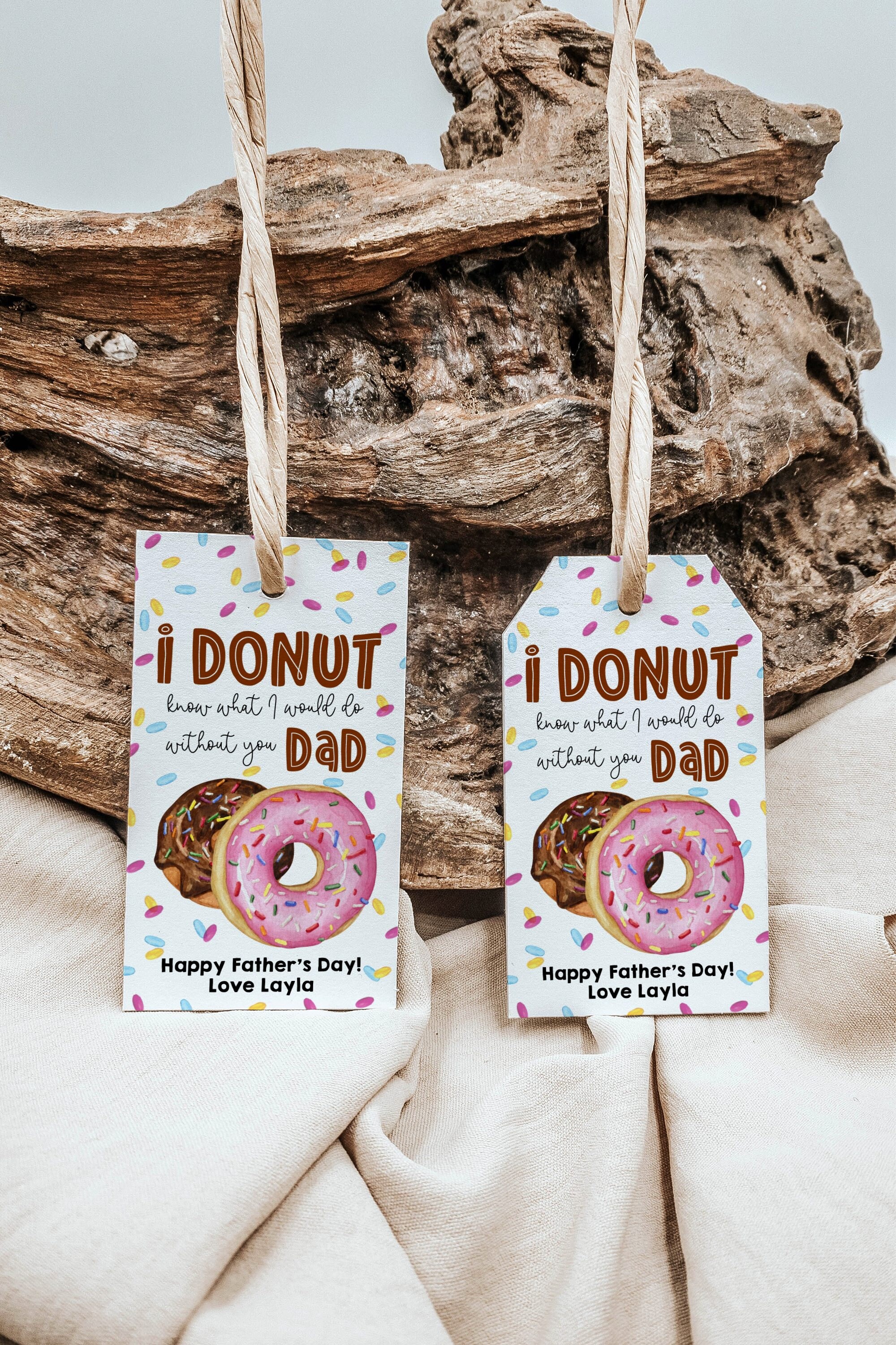 Father's Day Donut Gift Tag Template, Printable I Donut Know What I'd ...