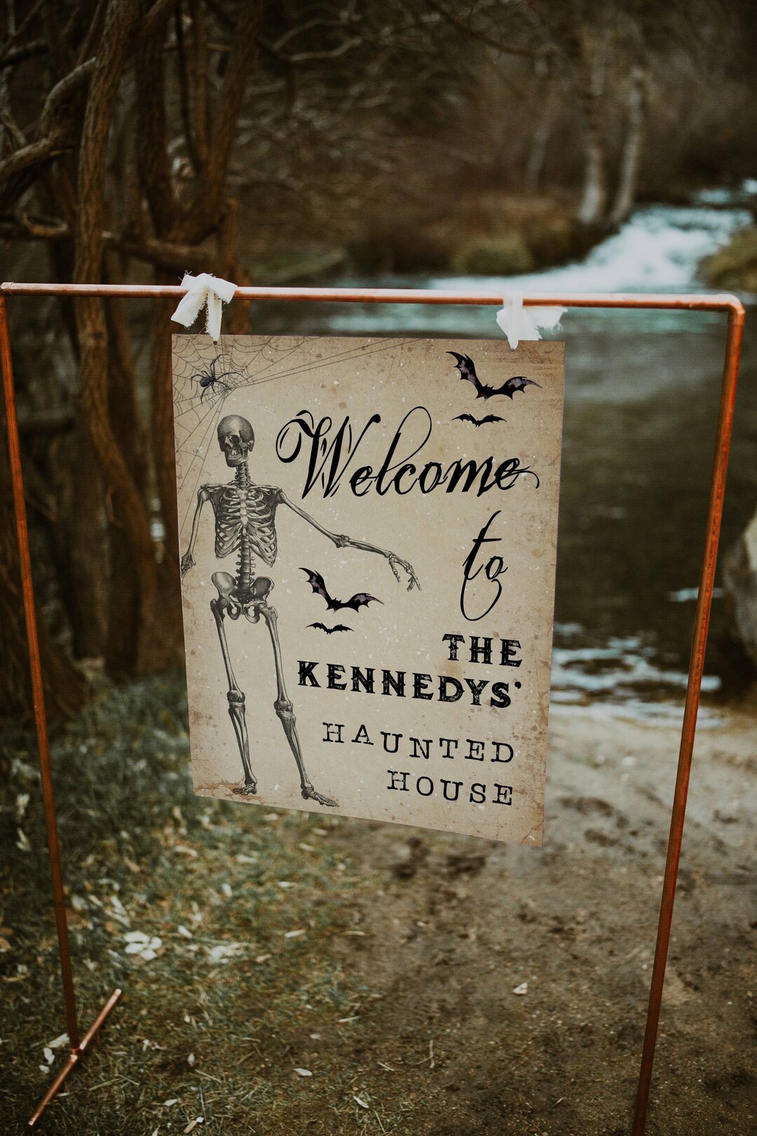 Halloween Party Haunted House Welcome Sign Template, Printable Vintage ...