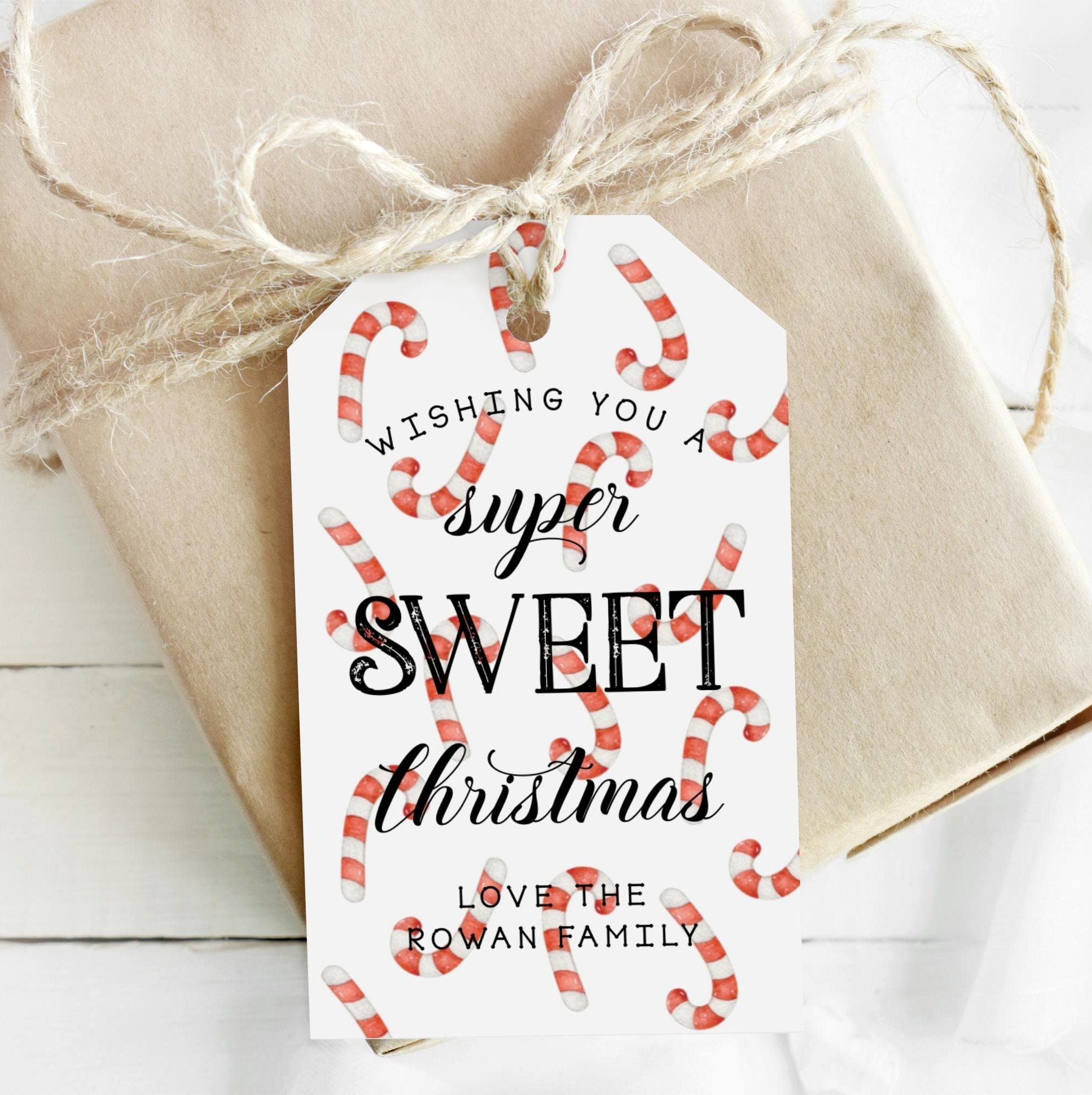 Candy Canes Christmas Gift Tag Template Printable Holiday - Etsy