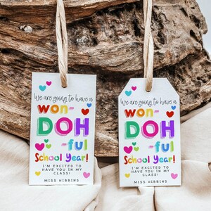 Wondohful School Year Gift Tag Template, Printable First Day Playdough ...