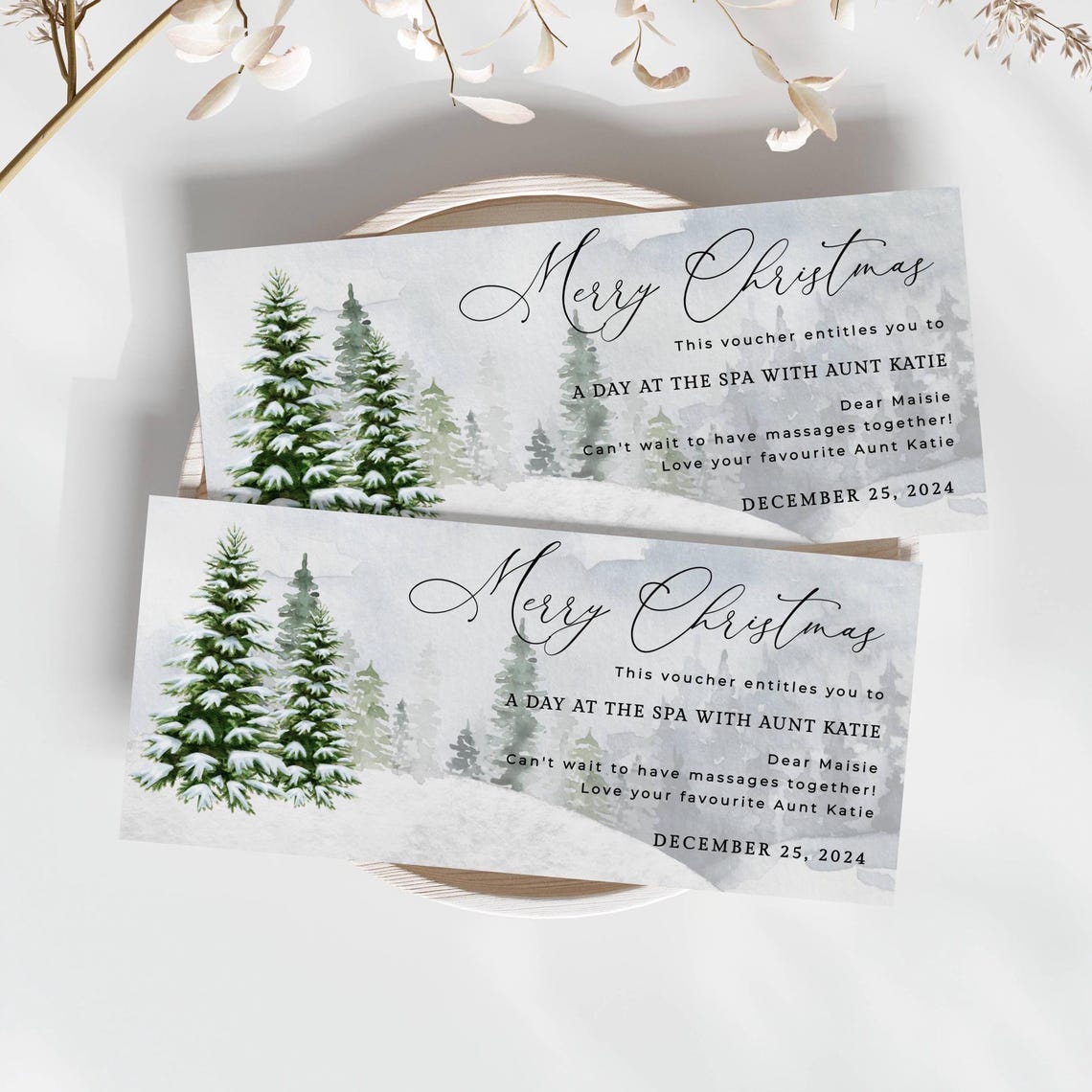 Christmas Gift Certificate Template, Printable Christmas Voucher ...