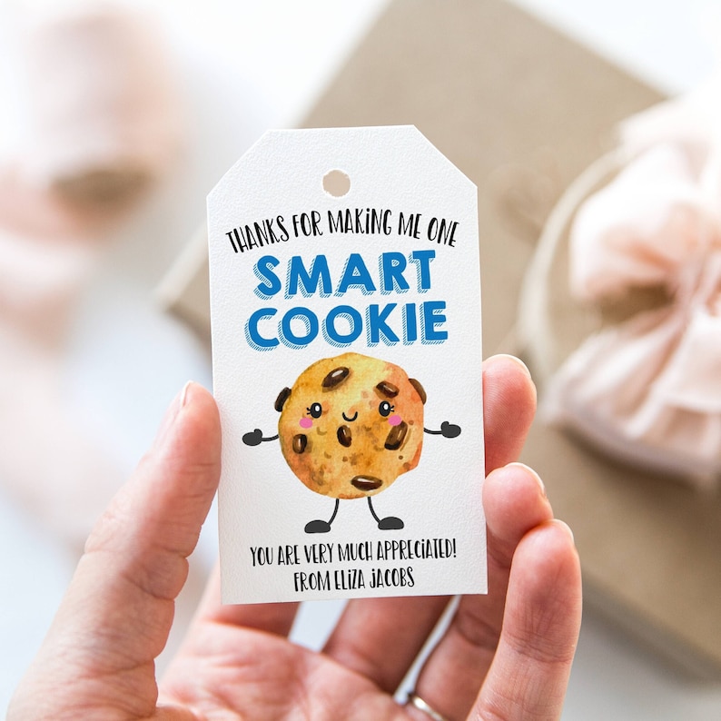 Smart Cookie Teacher Appreciation Gift Tag Template Printable - Etsy