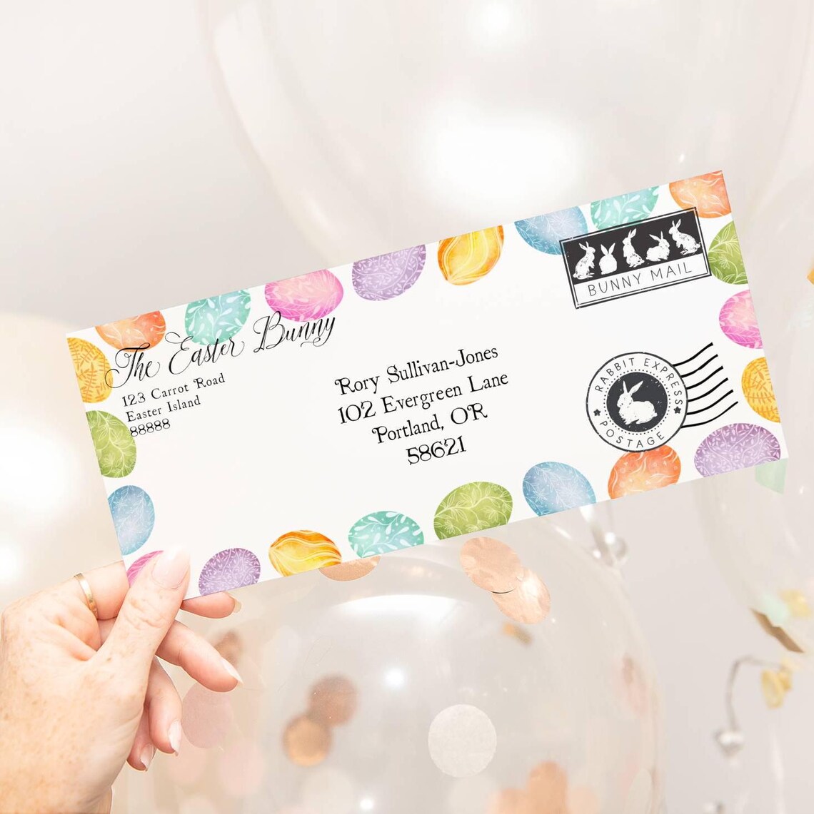 Editable Letter From the Easter Bunny Envelope Template, Printable ...