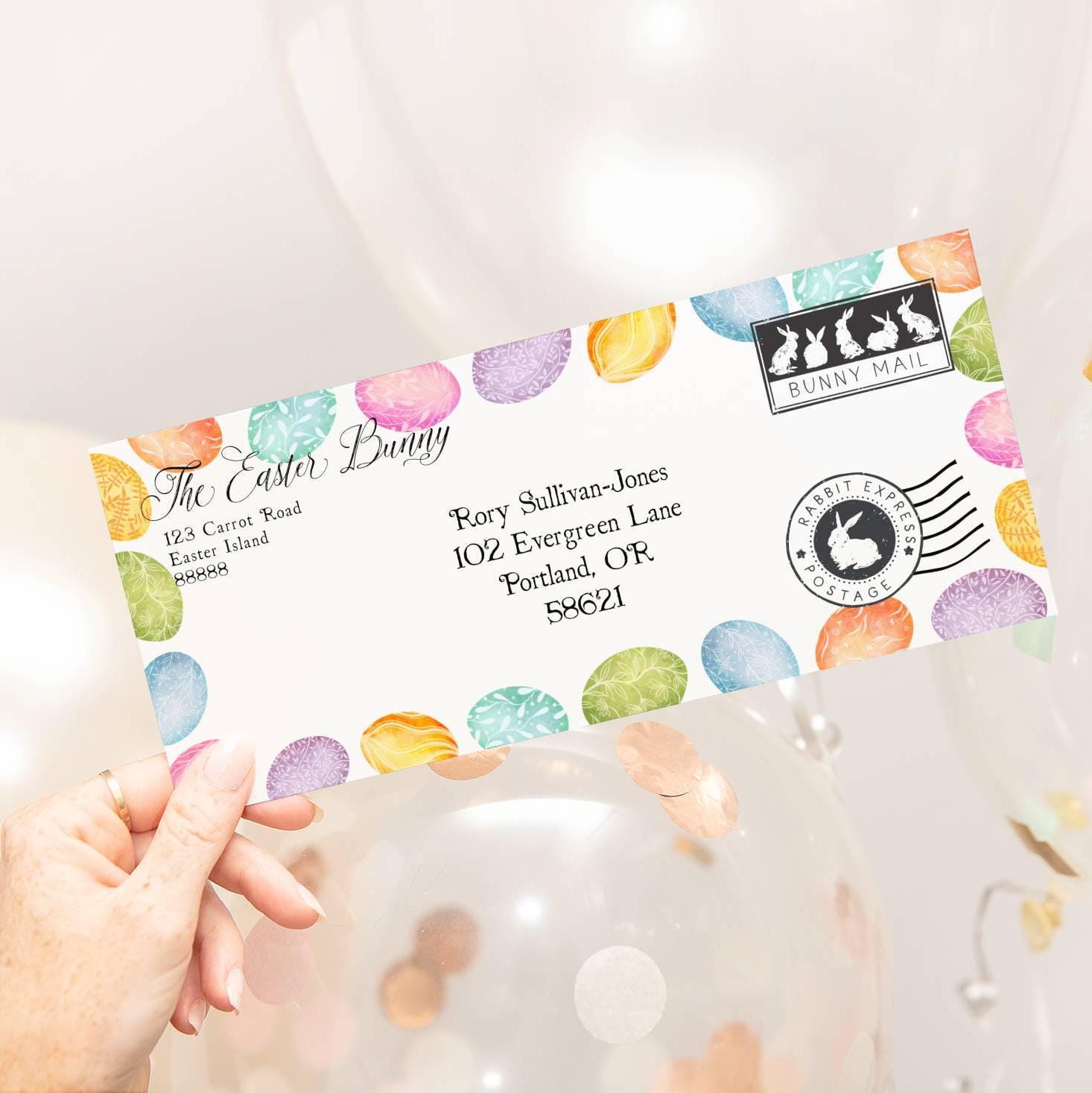 Editable Letter From the Easter Bunny Envelope Template, Printable ...