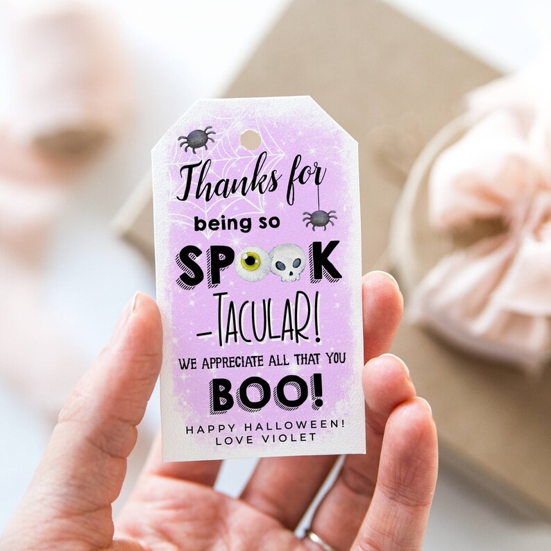Halloween Appreciation Gift Tag Template, Printable Spooktacular ...