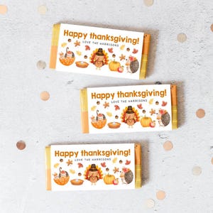 Happy Thanksgiving Chocolate Bar Wrapper Template, Printable Turkey ...