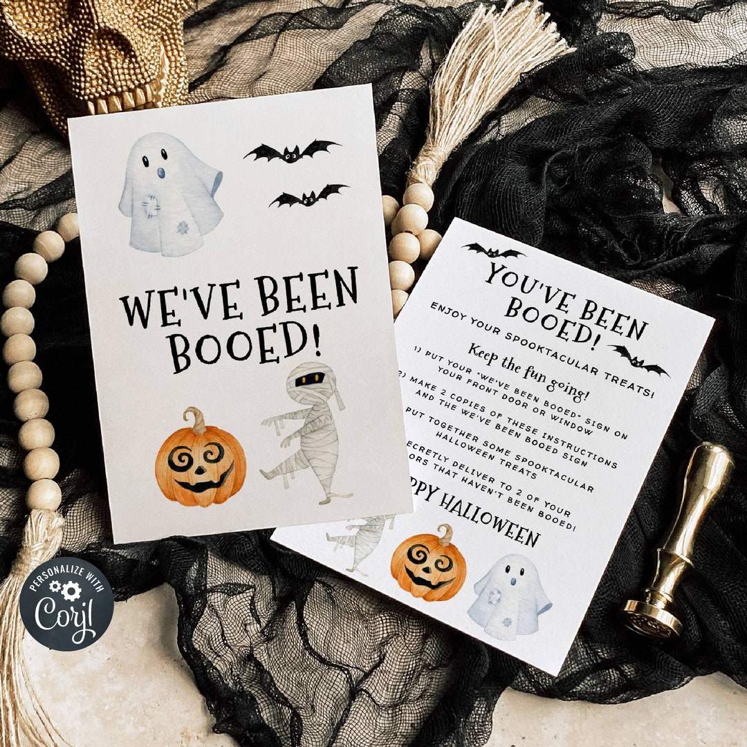 Editable Halloween You've Been Booed Sign Template, Printable We've ...