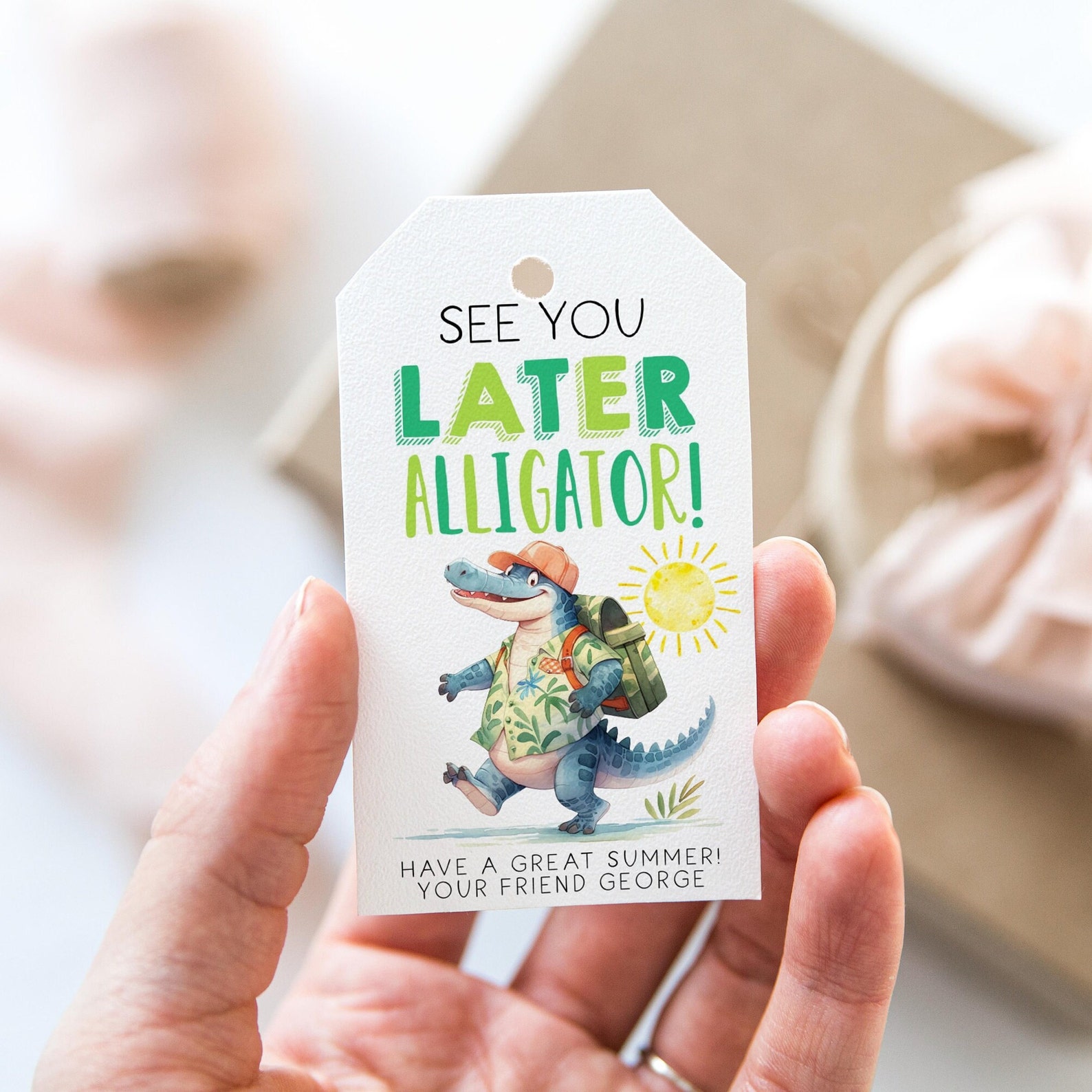 See You Later Alligator Gift Tag Template, Editable Last Day of School ...