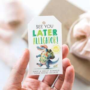 See You Later Alligator Gift Tag Template, Editable Last Day of School ...