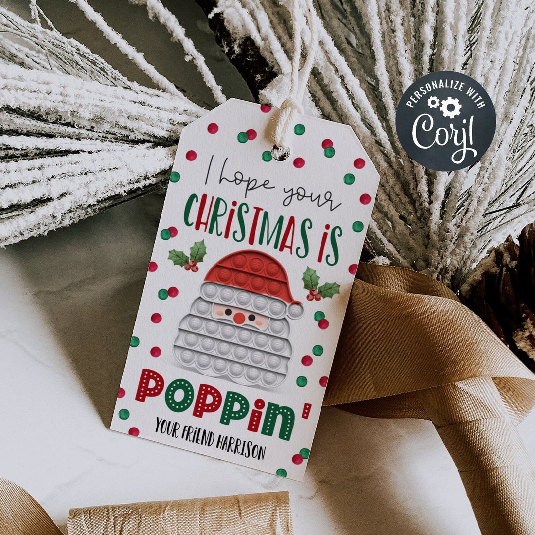 Christmas Pop It Gift Tag Template Printable Poppin' - Etsy
