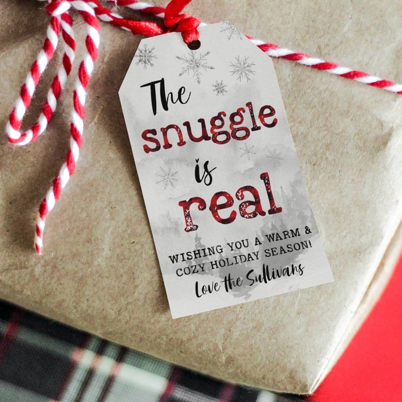 The Snuggle is Real Christmas Tag Template, Printable Warm and Cozy ...