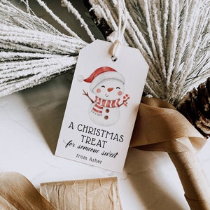 Snowman Christmas Gift Tag Template, Printable Holiday Favor Tag ...