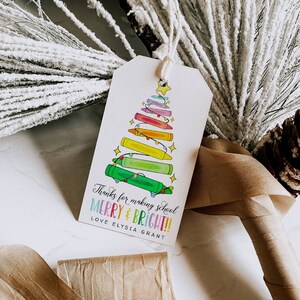 Thanks for Making School Merry & Bright Christmas Gift Tag Template ...
