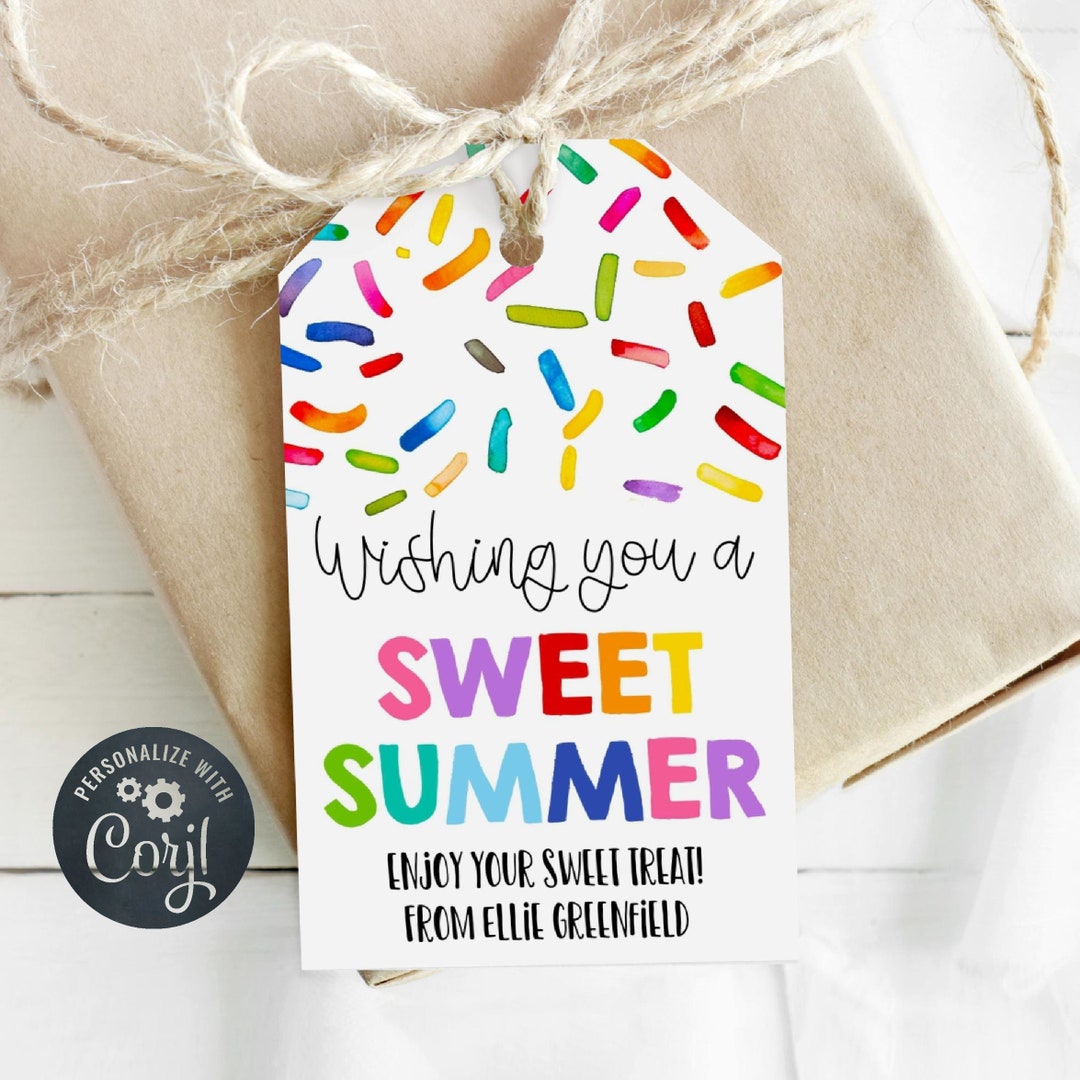 Have A Sweet Summer Gift Tag Template, Printable Sprinkles End of ...