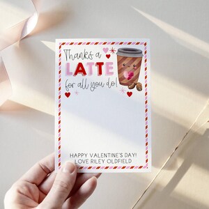Thanks A Latte Valentine's Day Teacher Gift Card Holder Template ...