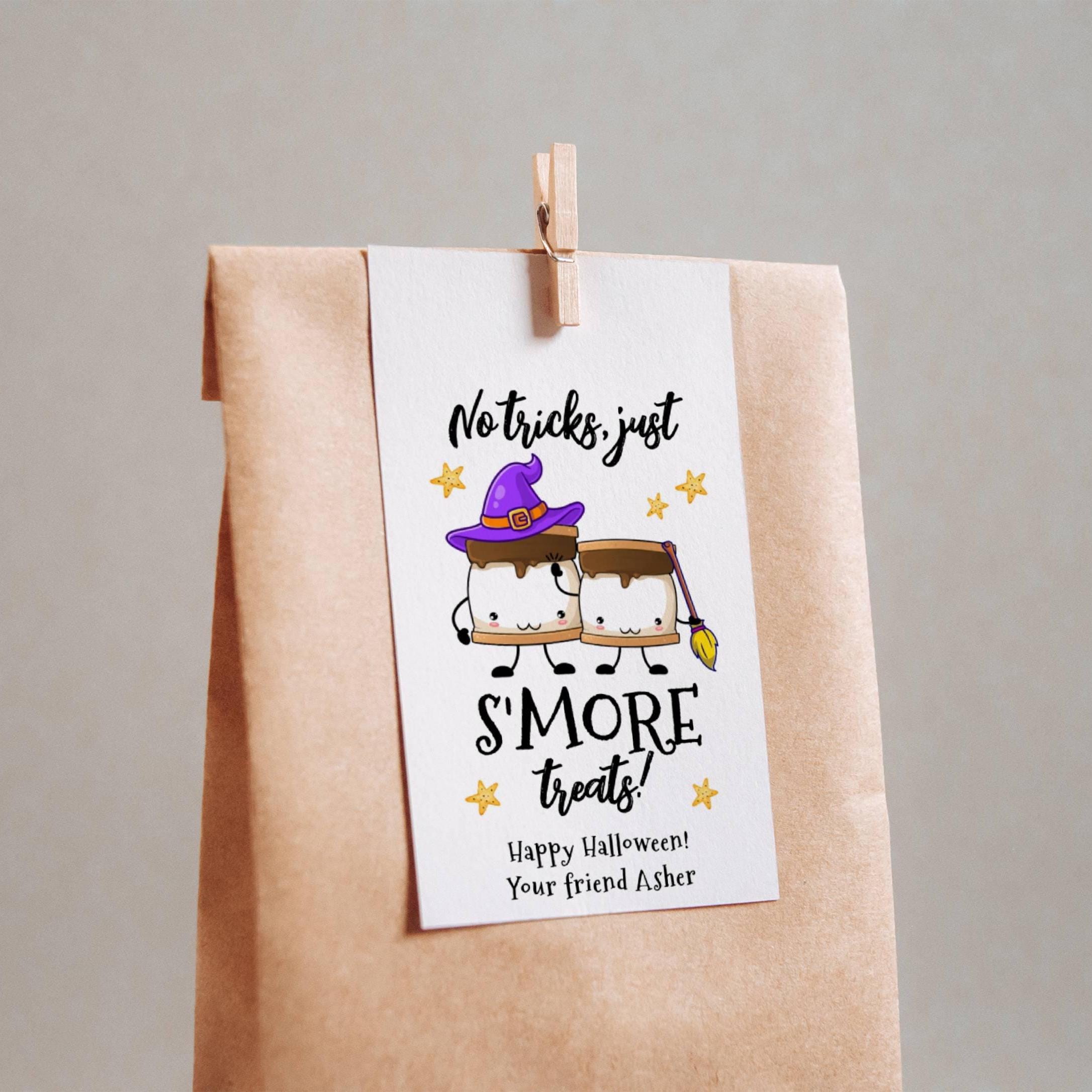 Halloween S'mores Gift Tag Template, Printable No Tricks Just Smore ...