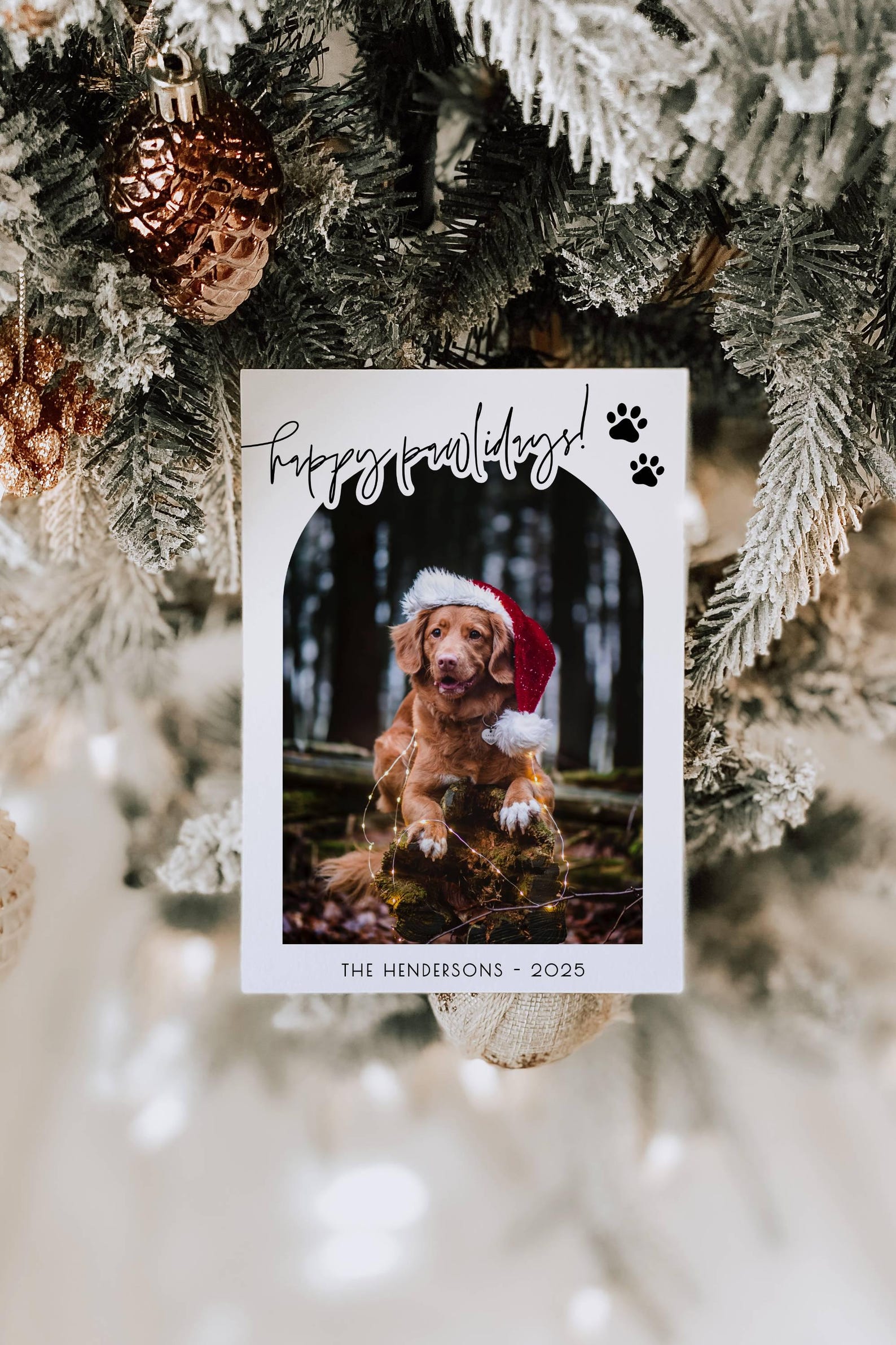 Pet Photo Holiday Card Template, Printable Dog Family Christmas Card ...