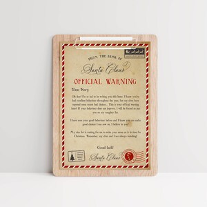 Editable Vintage Warning Letter From Santa Template, Printable North ...
