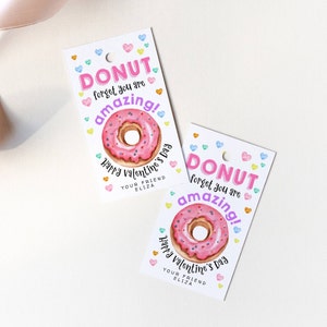 Donut Valentine's Day Gift Tag Template, Printable Donut Forget You Are ...