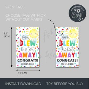 You Blew the Test Away Gift Tag Template, Printable Bubbles Testing Day ...