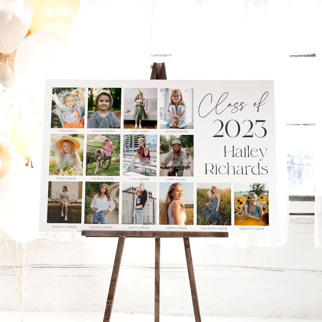 Graduation Photo Poster Template, Printable Class of 2023 Graduate ...