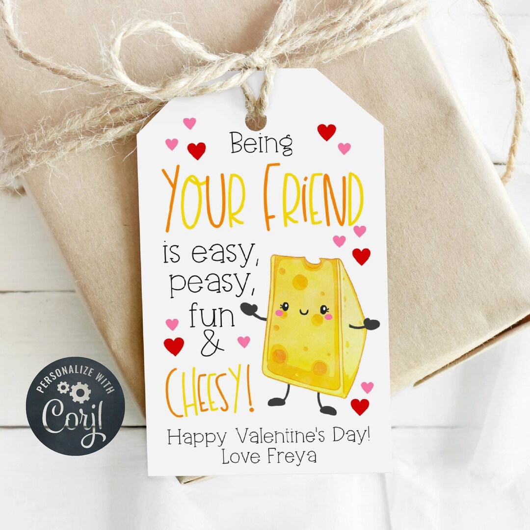 Cheese Valentine's Day Gift Tag Template, Printable Easy Peasy Fun ...