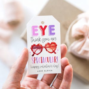 Editable Sunglasses Valentine's Day Gift Tag Template, Printable Eye ...