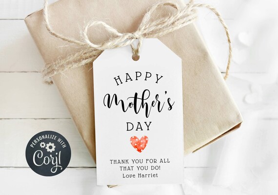 Minimalist Mother's Day Gift Tag Template Printable - Etsy