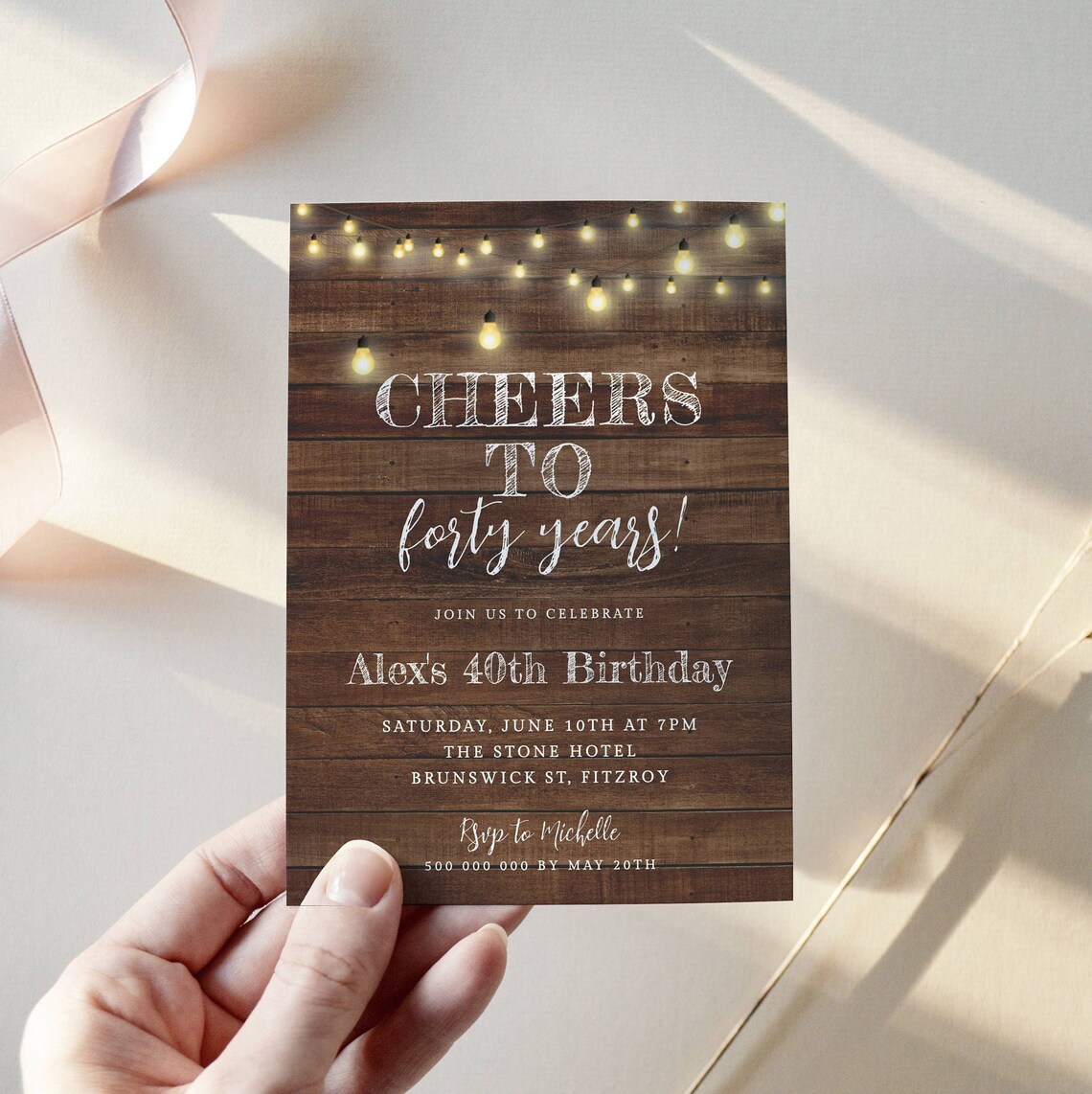 Rustic Birthday Invitation Template Printable Country Wood - Etsy