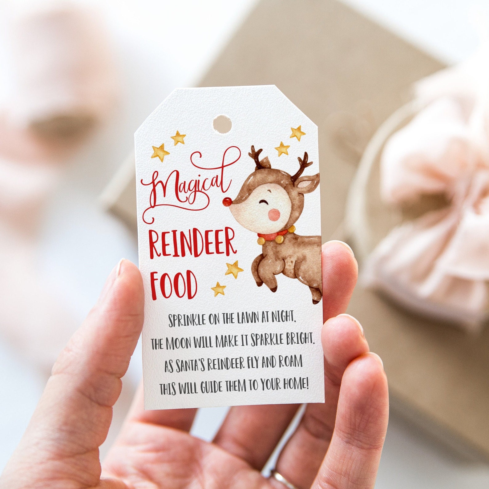 Printable Magical Reindeer Food Tag Template Editable - Etsy