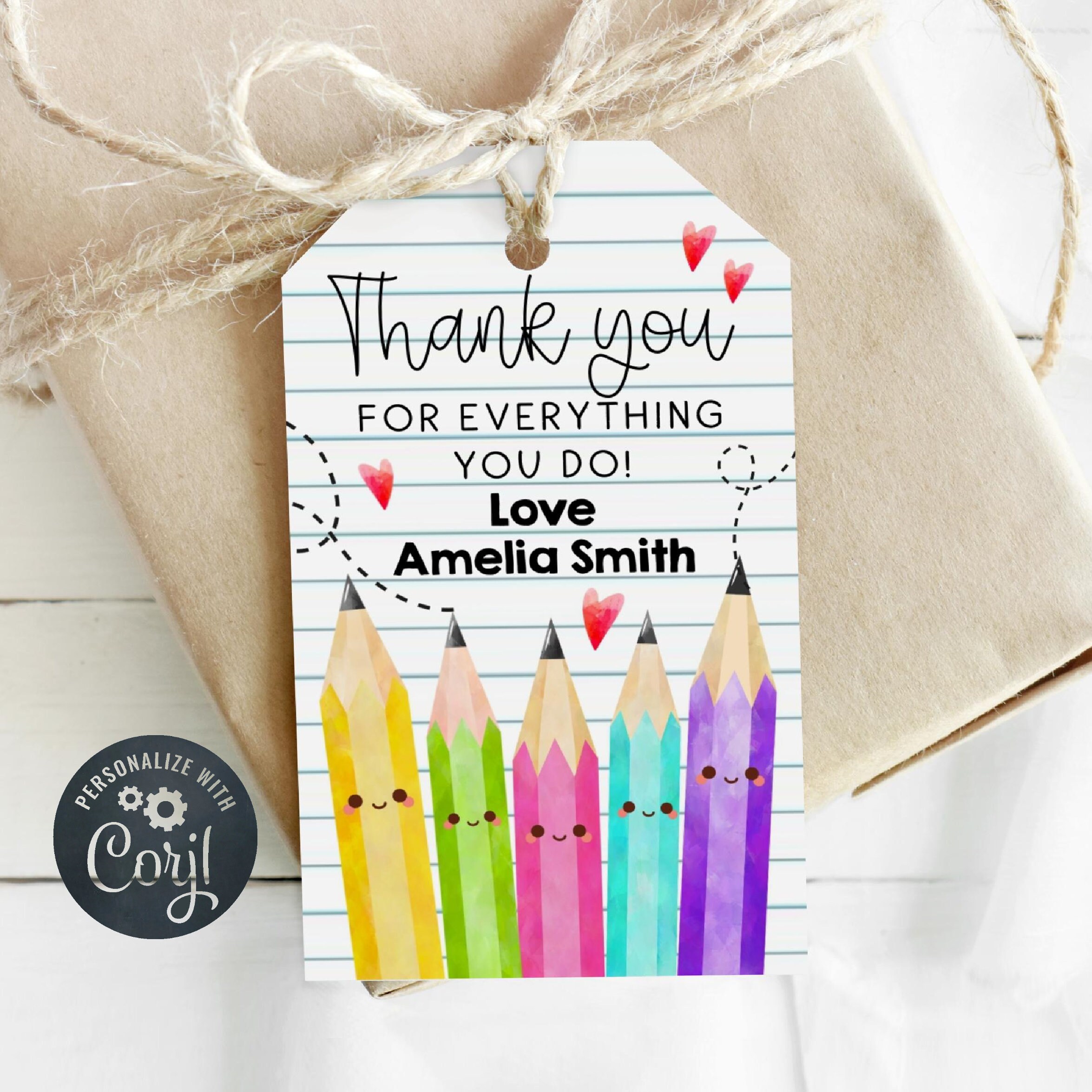 Teacher Appreciation Pencil Gift Tag Template, Printable You're A Sharp ...