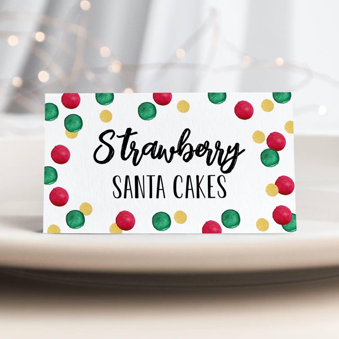 Editable Christmas Buffet Label Template, Printable Holiday Party Food ...
