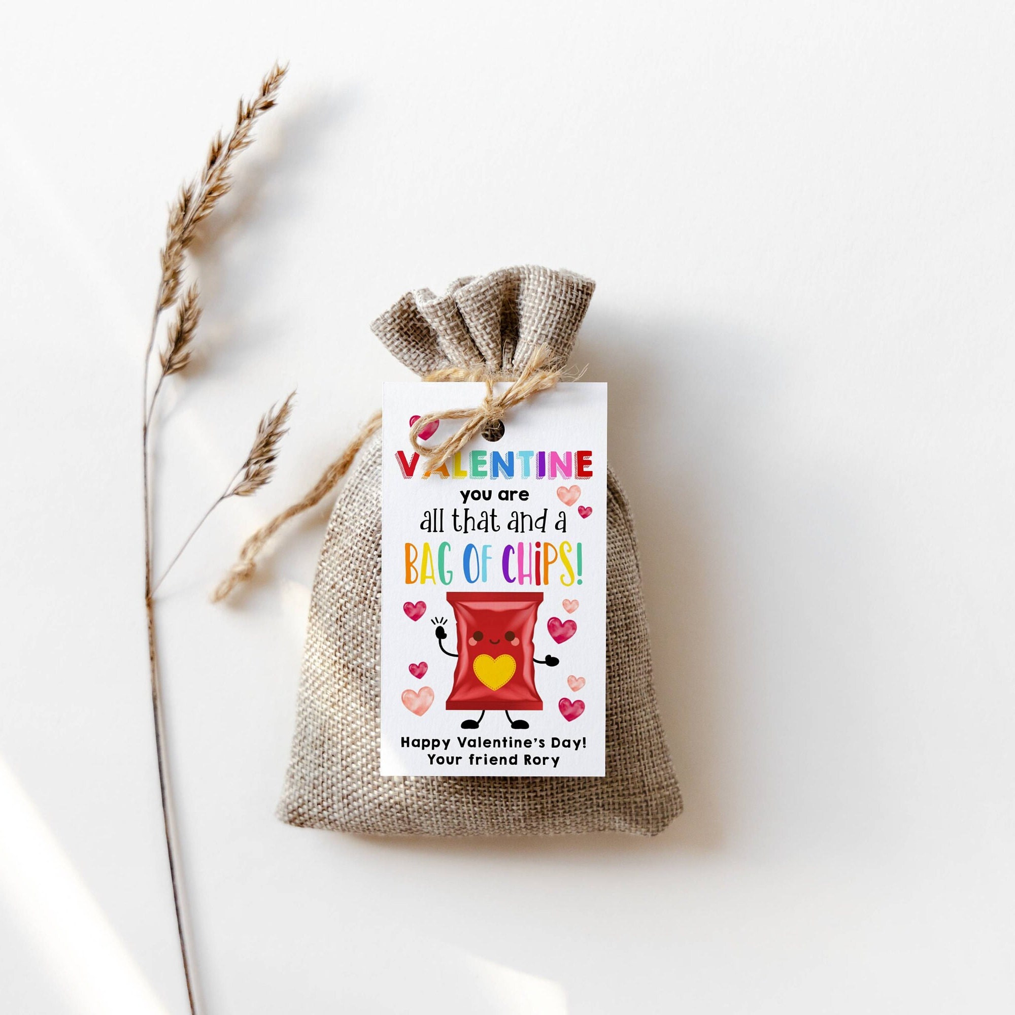 Chips Valentine's Day Gift Tag Template, You Are All That and A Bag of ...