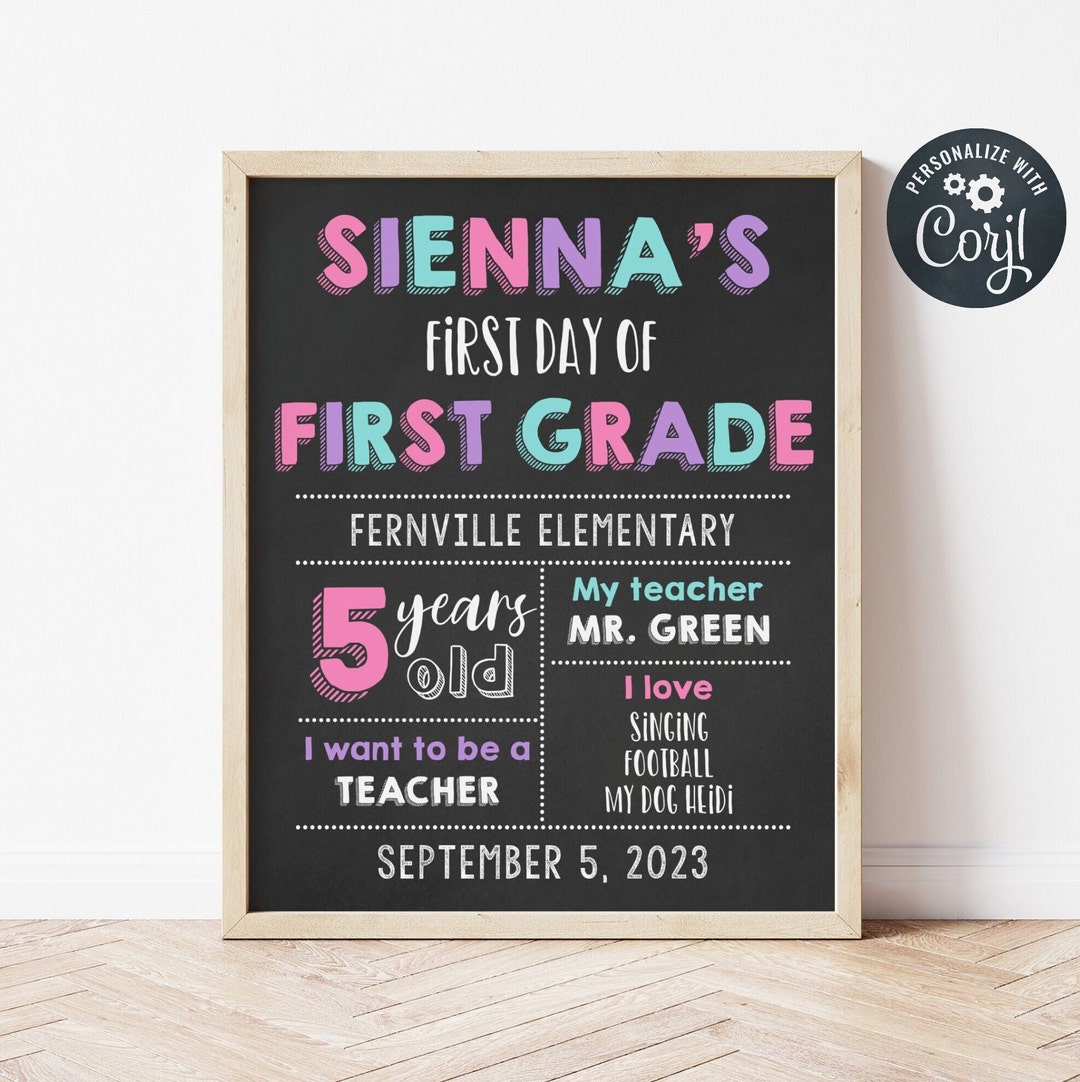 Editable First Day of School Sign Template, Printable First Day Any ...