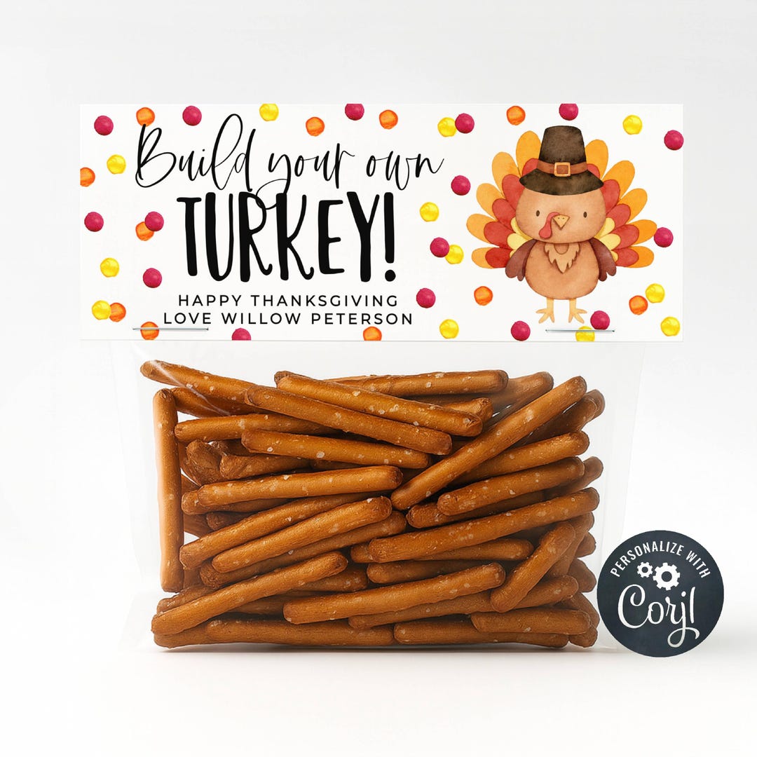 Editable Build Your Own Turkey Bag Topper Template, Printable ...
