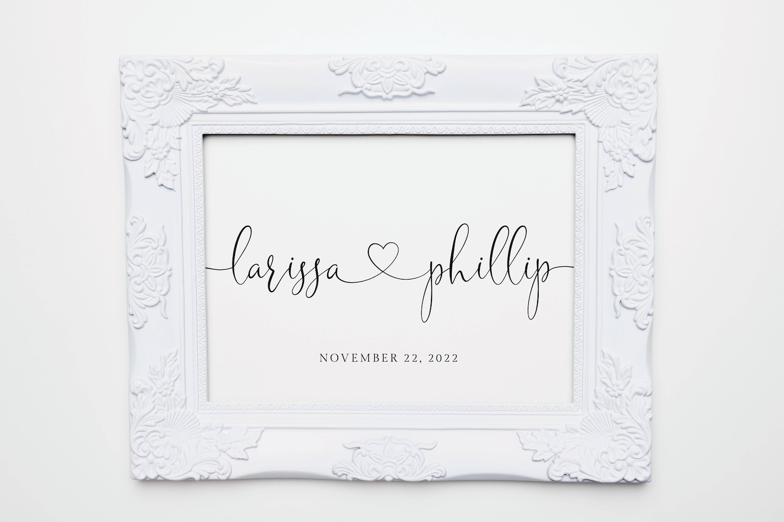 Heart Couple Names Printable Art Template Personalized Heart - Etsy
