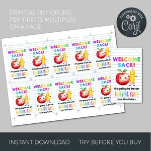 Editable Welcome Back to School Tag Template, Printable First Day of ...