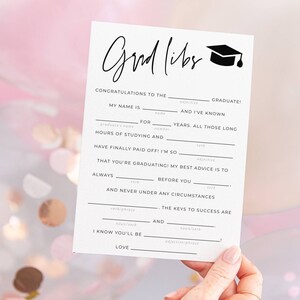 Grad Libs Graduation Game, Printable Graduate Advice Mad Libs Activity ...
