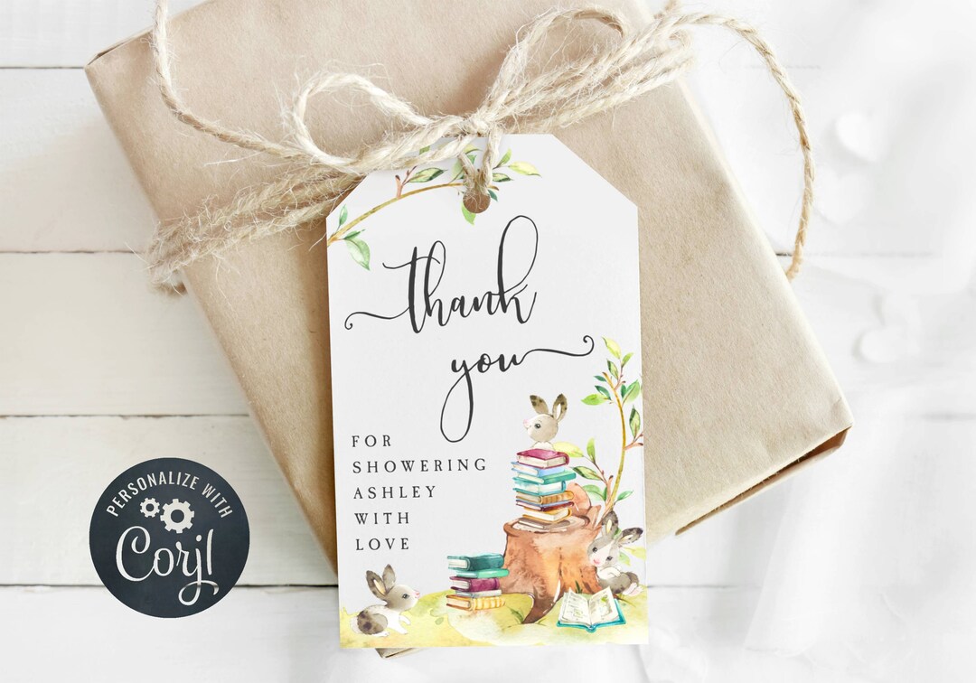 Storybook Baby Shower Gift Tag Printable Book Themed Favor - Etsy