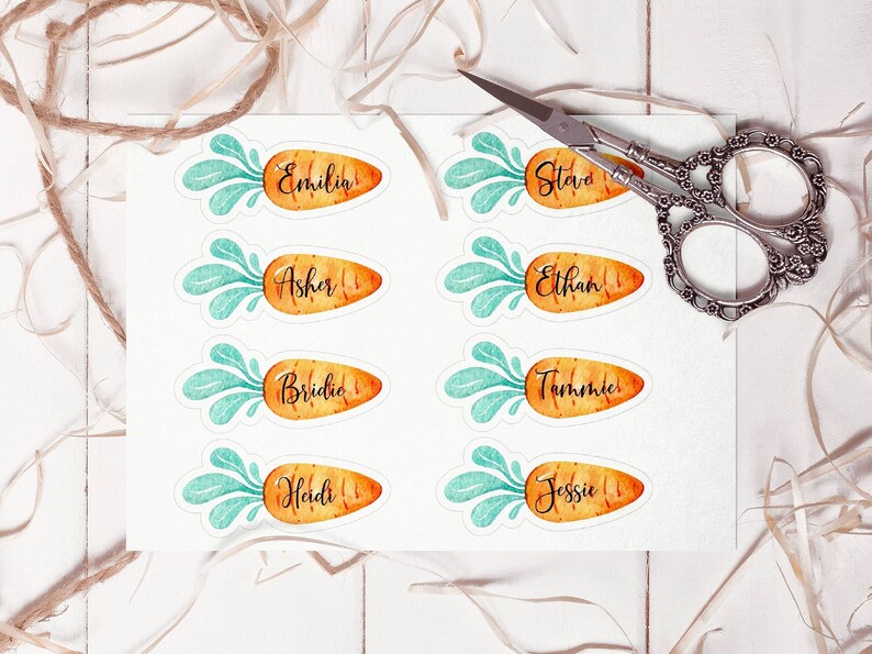 Printable Carrot Gift Tag Template Personalized Easter Favor - Etsy