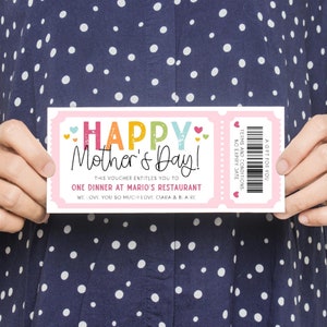 Editable Happy Mother's Day Gift Certificate Template, Printable ...