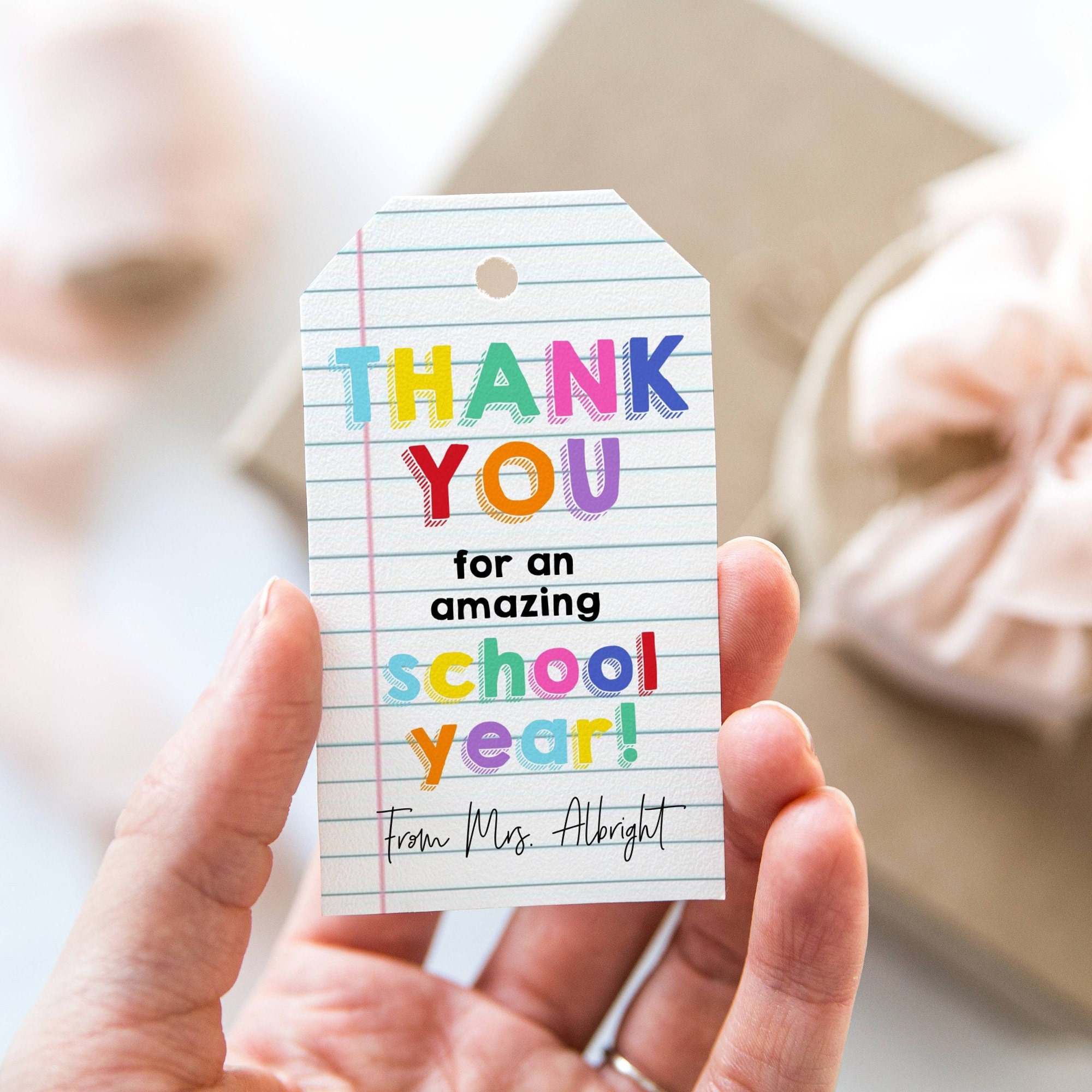Thank You for A Great School Year Tag Template Printable - Etsy