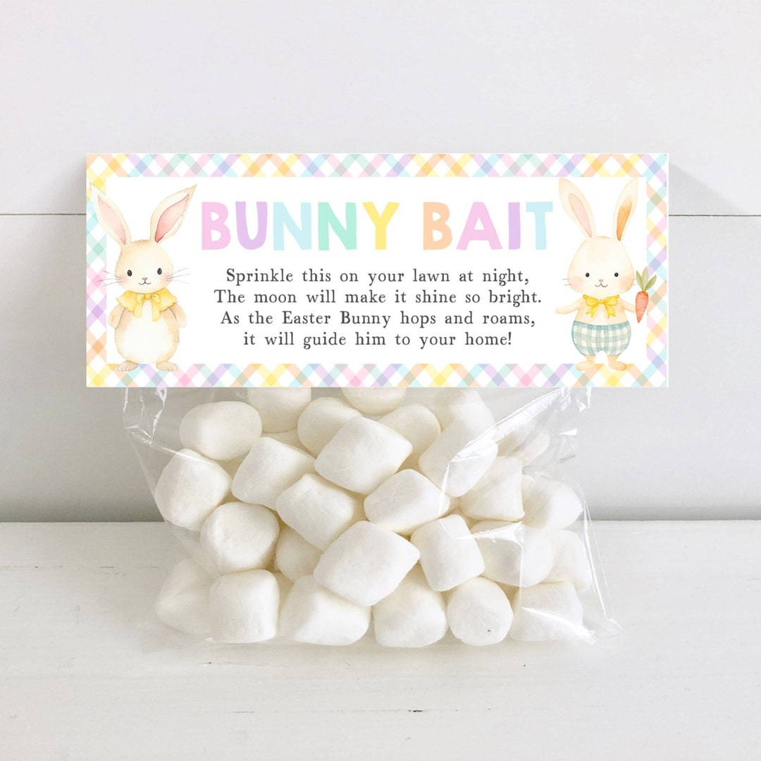Easter Bunny Bait Bag Toppers, Printable School Easter Basket Treat Bag ...