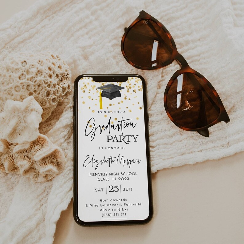 Electronic Minimal Graduation Party Invitation Template - Etsy